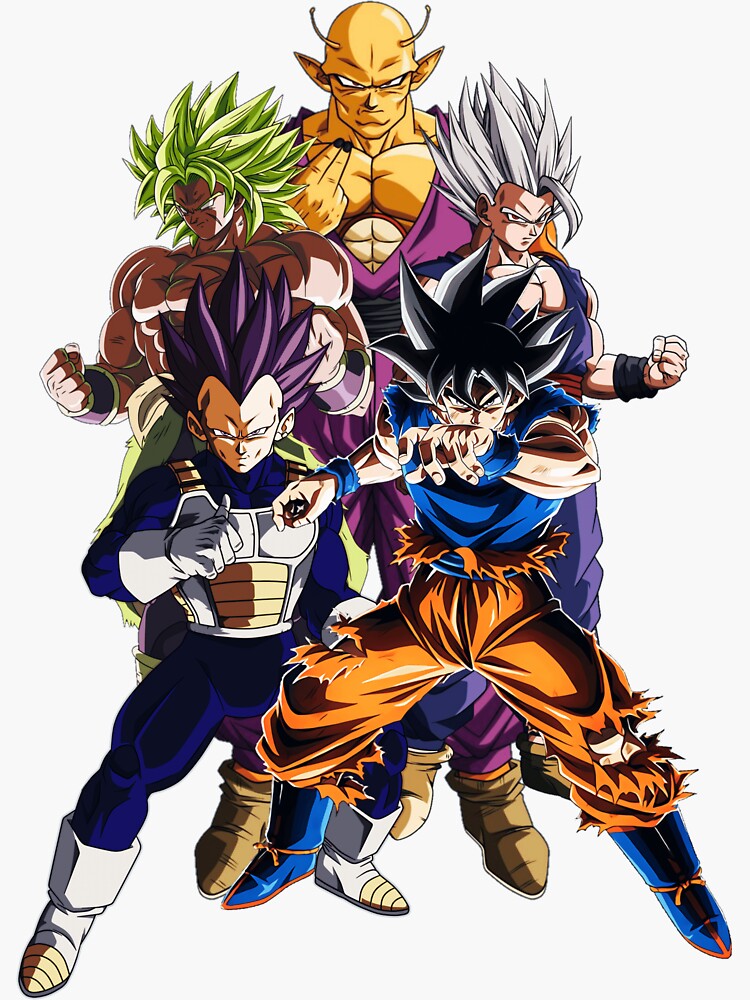 Pegatina «dragon Ball Personajes Mas Fuertes Goku Vegeta Gohan Piccolo