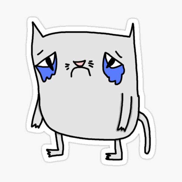 "Sad Cat Doodle" Sticker for Sale by JSGB | Redbubble