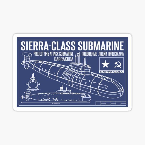 "Russian Sierra Class Submarine Project 945 Blueprints Diagram Gift ...