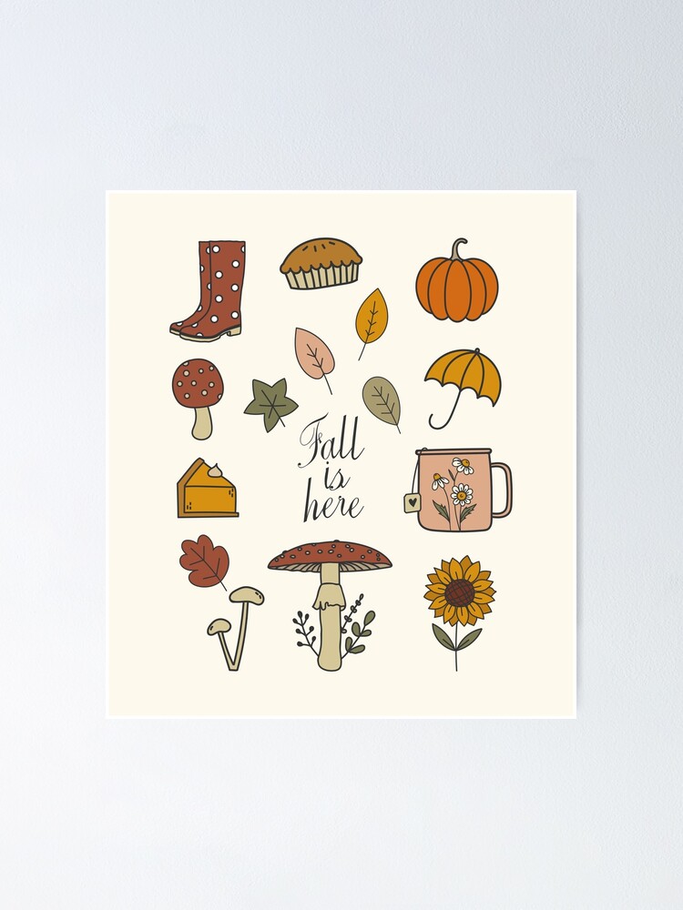 "Fall Sticker Pack" Poster for Sale by Quaintrelle | Redbubble