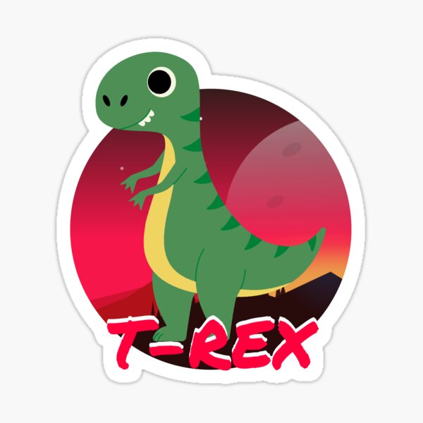 "t-rex cartoon" Sticker for Sale by gelvezg | Redbubble