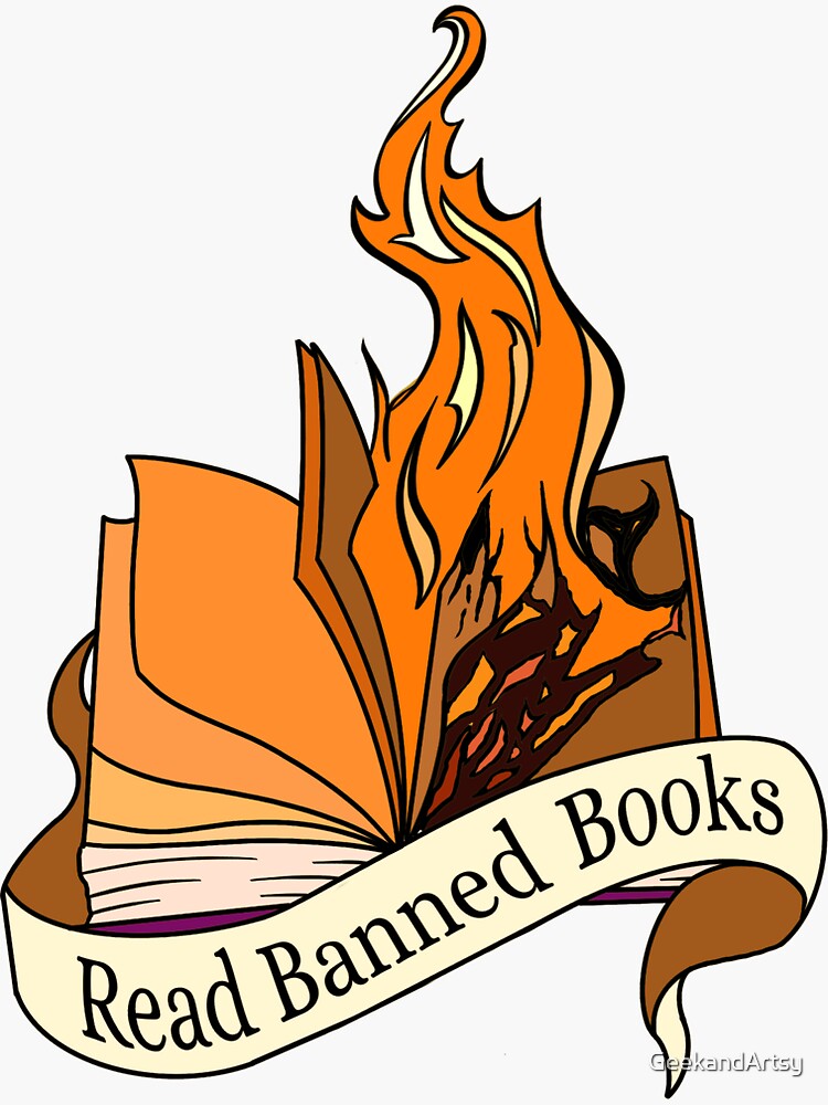 "Read banned books- book lover sticker" Sticker for Sale by ...