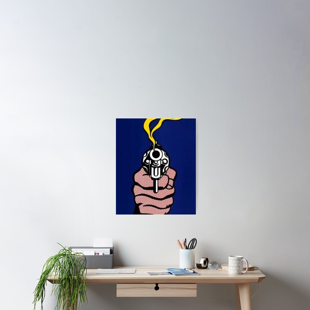 "Original oil painting by roy lichtenstein the gun " Poster for Sale by ...