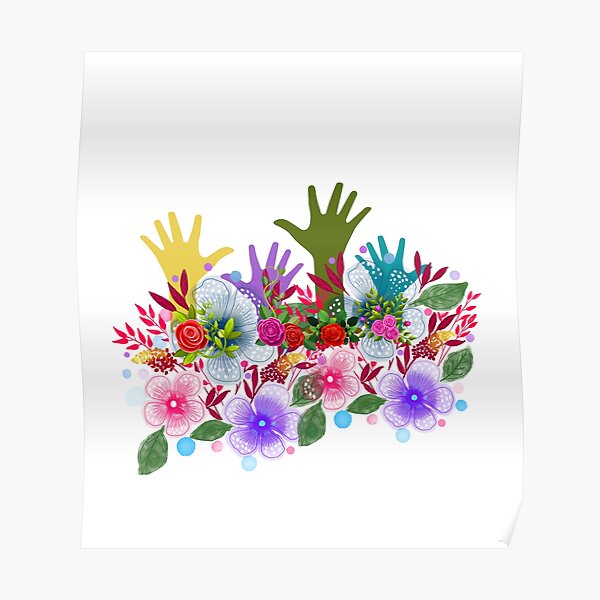 "Colorful Hands up" Poster for Sale by Coollight | Redbubble