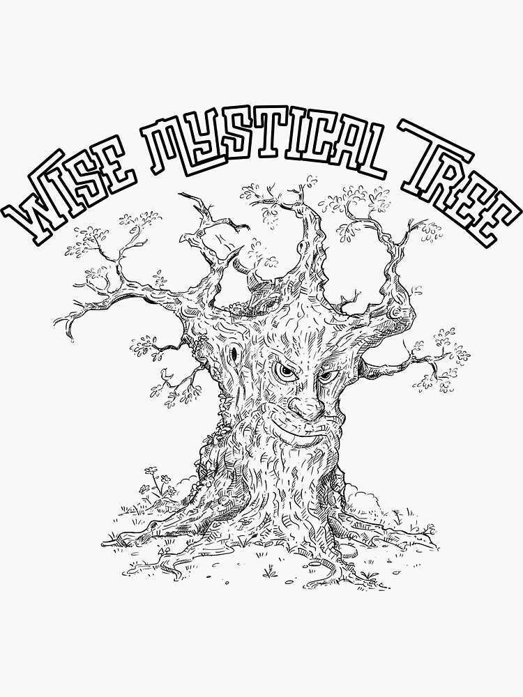 "Wise Mystical Tree" Sticker for Sale by madraso | Redbubble
