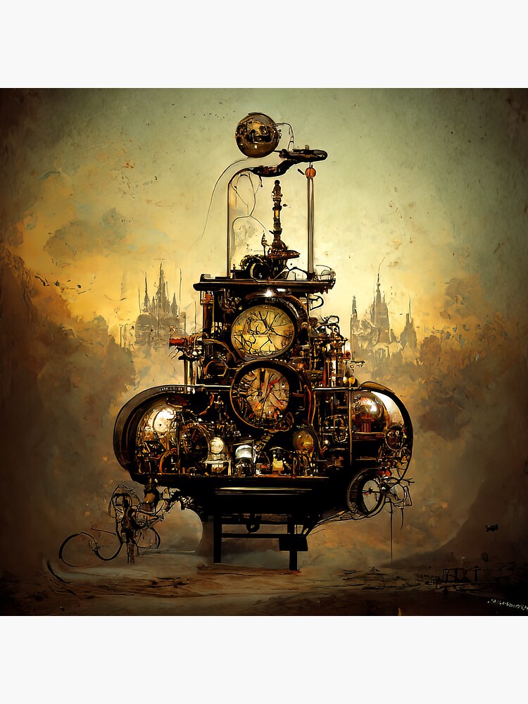 "Steampunk Time Machine: Abstract wall Art" Sticker for Sale by ...