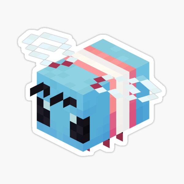 "minecraft bee is trans :)" Sticker for Sale by BernieGrant | Redbubble