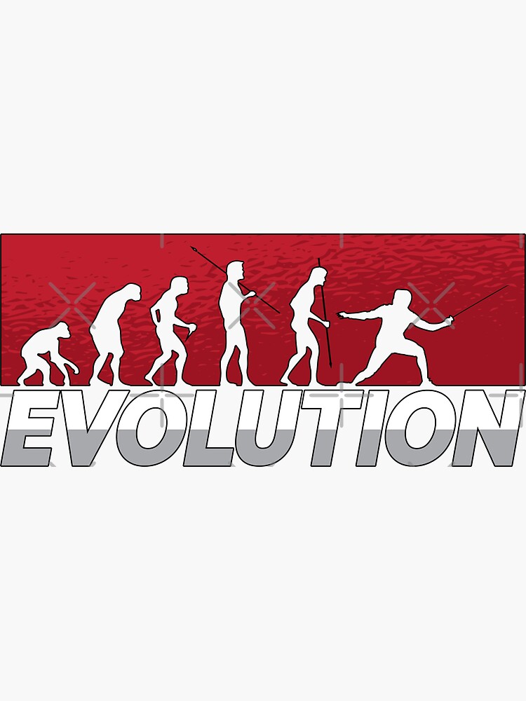 "Fencing Evolution Duel Swordplay Loves Foil Fencer" Sticker for Sale ...