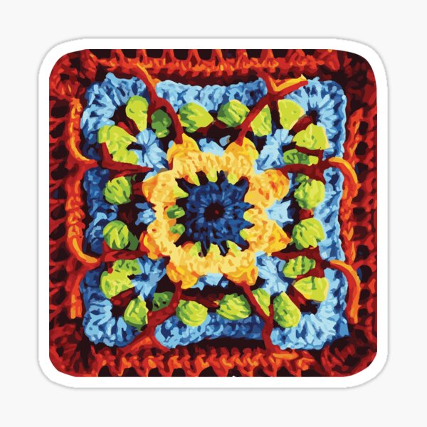 "Tropical Flower Granny Square Pattern Crochet Stitch Yarn Crafter ...