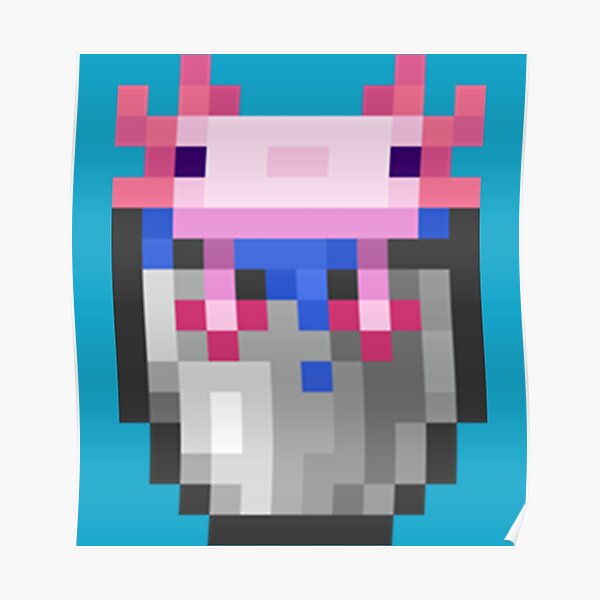 "Minecraft Bucket of Axolotl" Poster for Sale by KylaBradtke | Redbubble