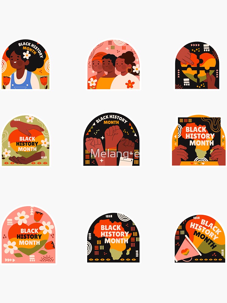 "Black History Month Sticker pack" Sticker for Sale by Melang-e | Redbubble