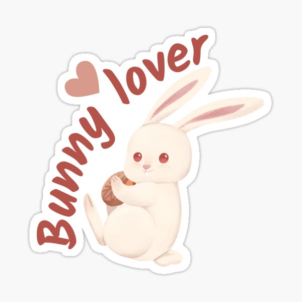 "bunny lover, cute bunny" Sticker for Sale by Kiara3000 | Redbubble