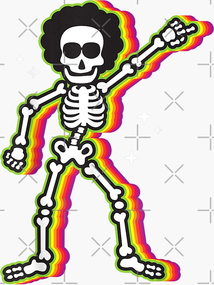 "Costume Halloween Hey Hey Dancing Disco Skeleton" Sticker for Sale by ...