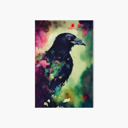 "Crow Raven Grunge Paint Splatter Multi Colored Watercolor Illustration ...