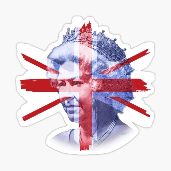 "Queen Elizabeth UK flag" Sticker for Sale by Moogle7 | Redbubble
