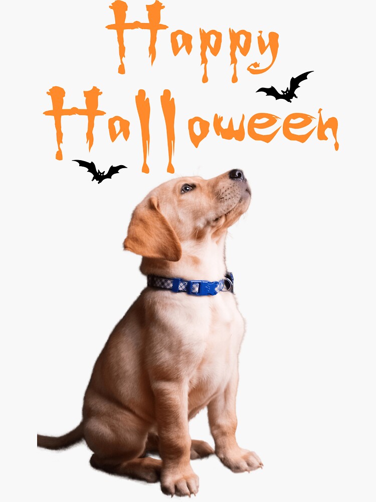 "Labrador Retriever Puppy Happy Halloween" Sticker for Sale by MyPopy ...