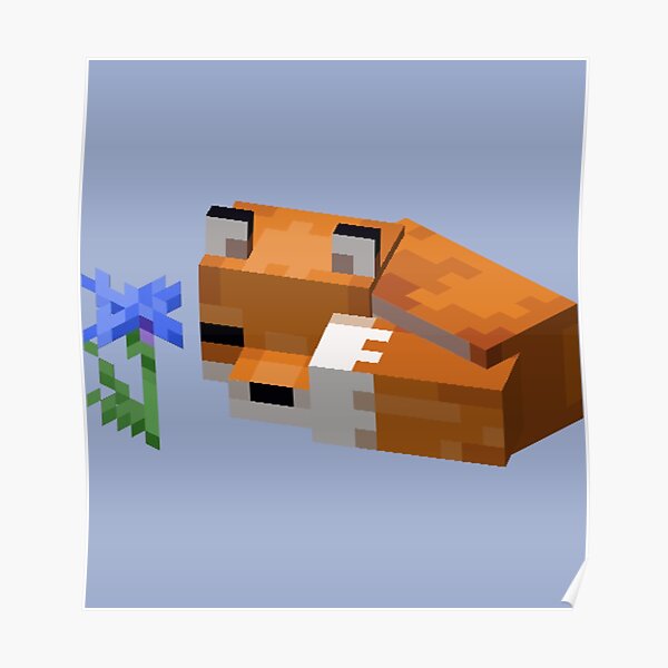 "minecraft fox & flower" Poster for Sale by GeovaGoodwin | Redbubble