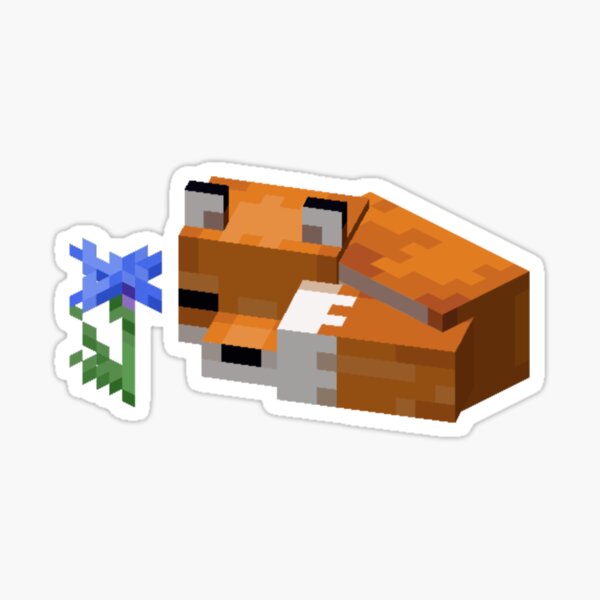 "minecraft fox & flower" Sticker for Sale by GeovaGoodwin | Redbubble