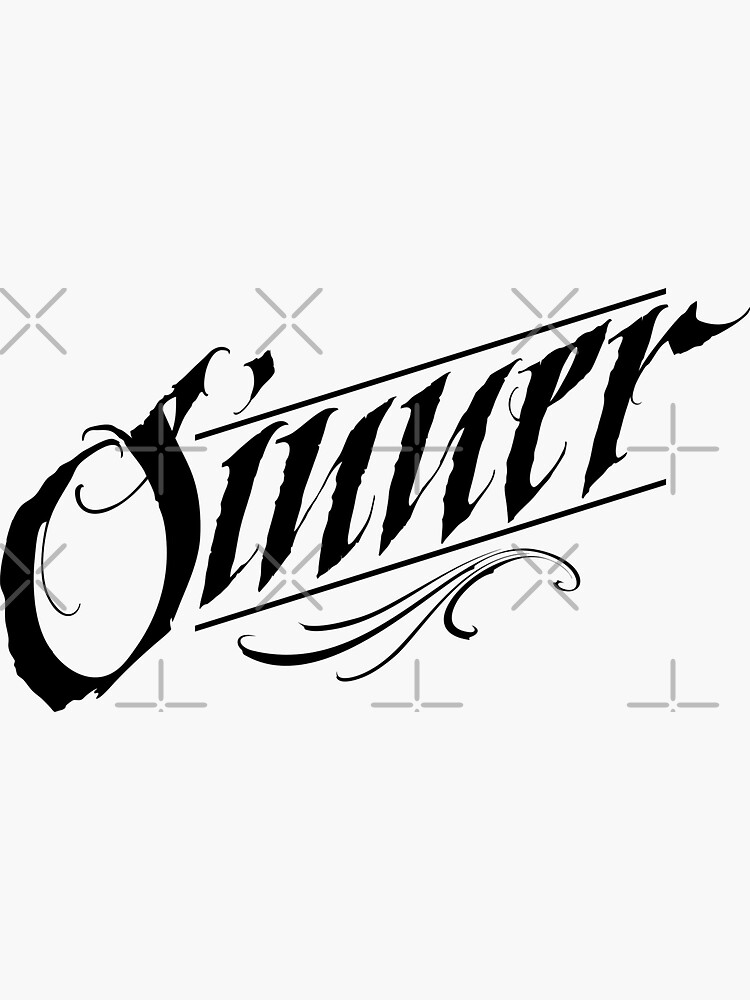 "Sinner - calligraphy design - black version" Sticker for Sale by ...