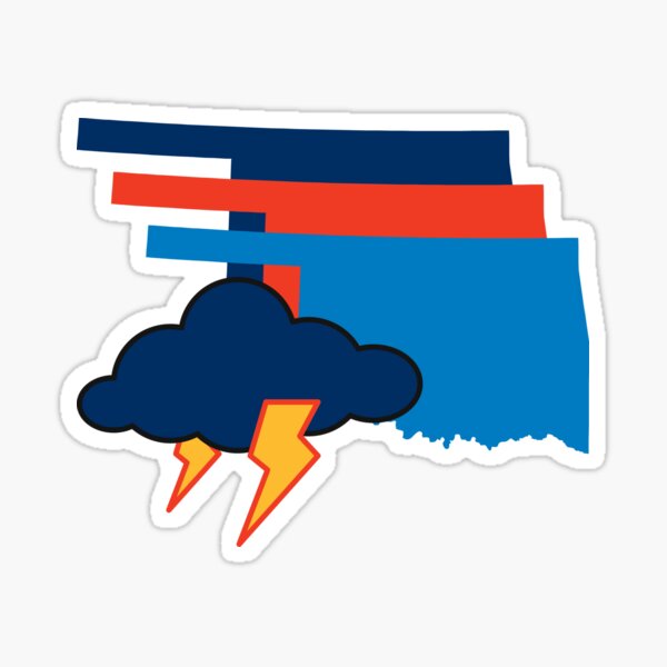 "Oklahoma Border, Thunder" Sticker for Sale by LatterDaze | Redbubble