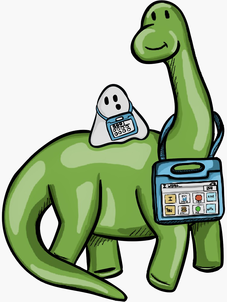 "Green Dino with AAC Device Halloween Edition" Sticker for Sale by ...