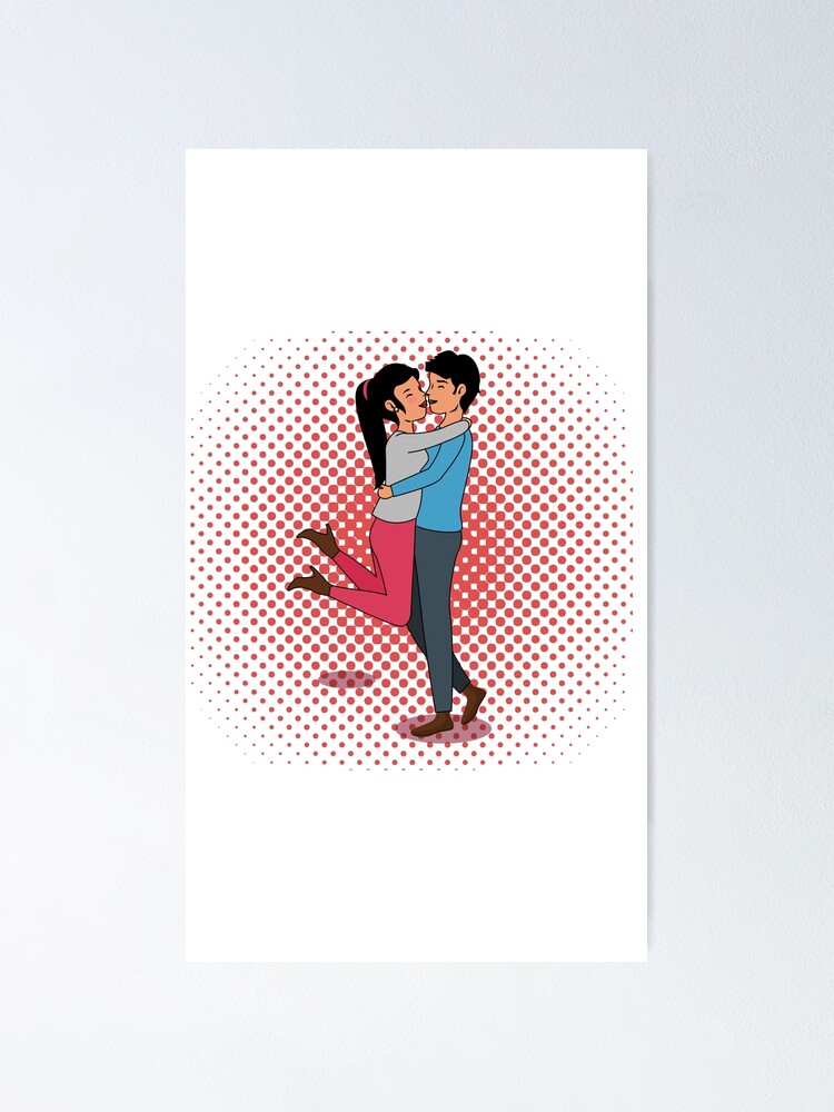 "Love couple kiss design " Poster for Sale by asifbeast | Redbubble