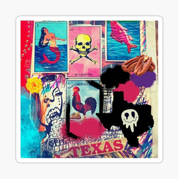 "TEXAS COLLAGE" Sticker for Sale by mistivelvet | Redbubble