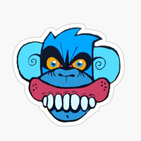 "This Blue Monkey Face" Sticker for Sale by VictorIos | Redbubble