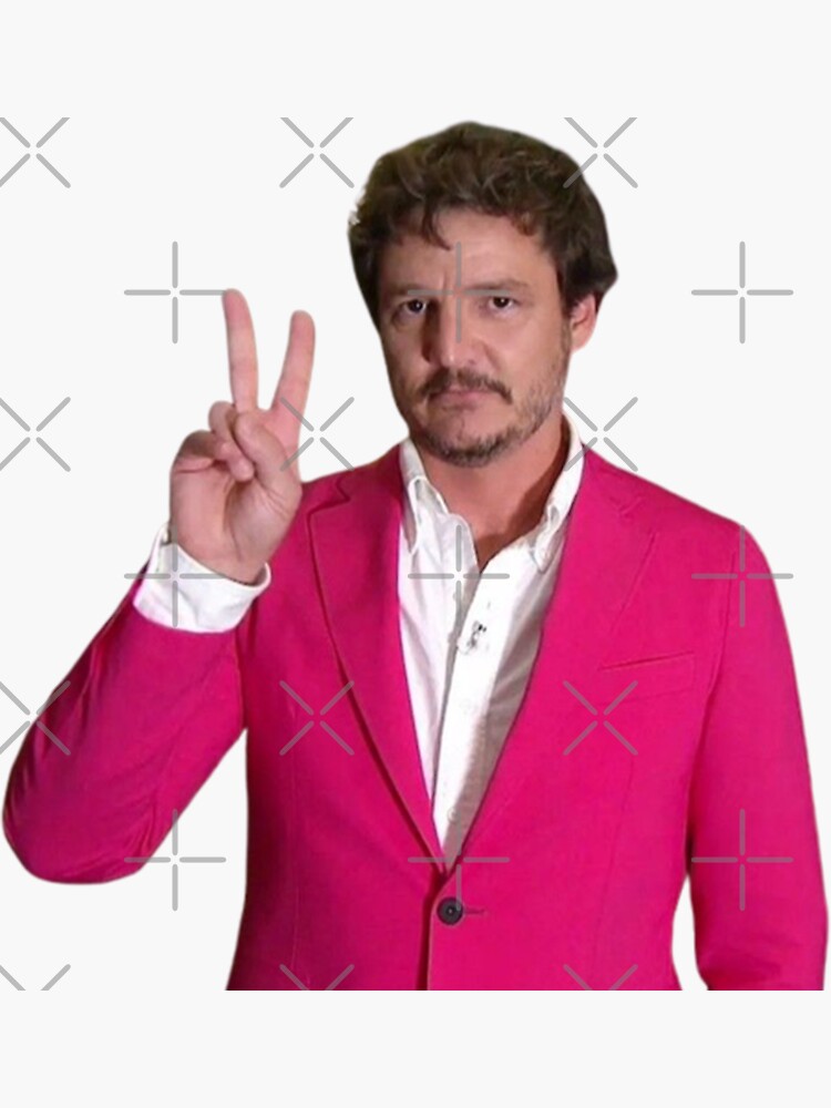 "Pedro Pascal pink" Sticker for Sale by munizart | Redbubble