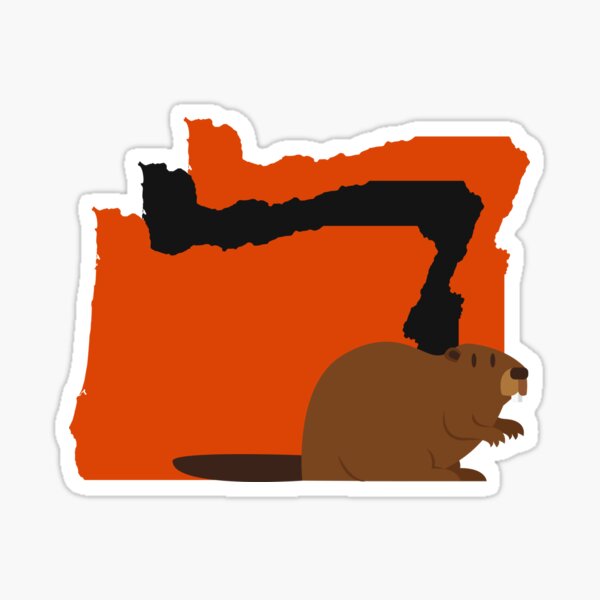 "Oregon Border, Beavers" Sticker for Sale by LatterDaze | Redbubble