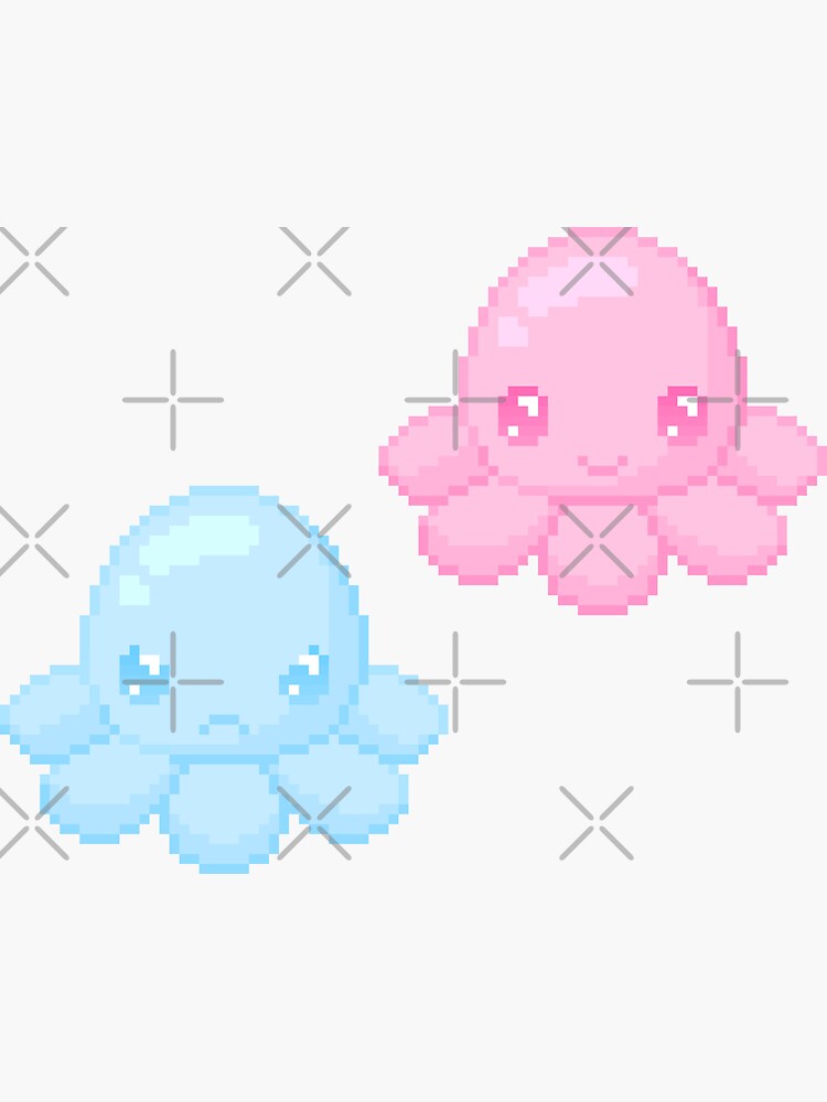 "Pixel Mood Octopus" Sticker for Sale by summarineu | Redbubble