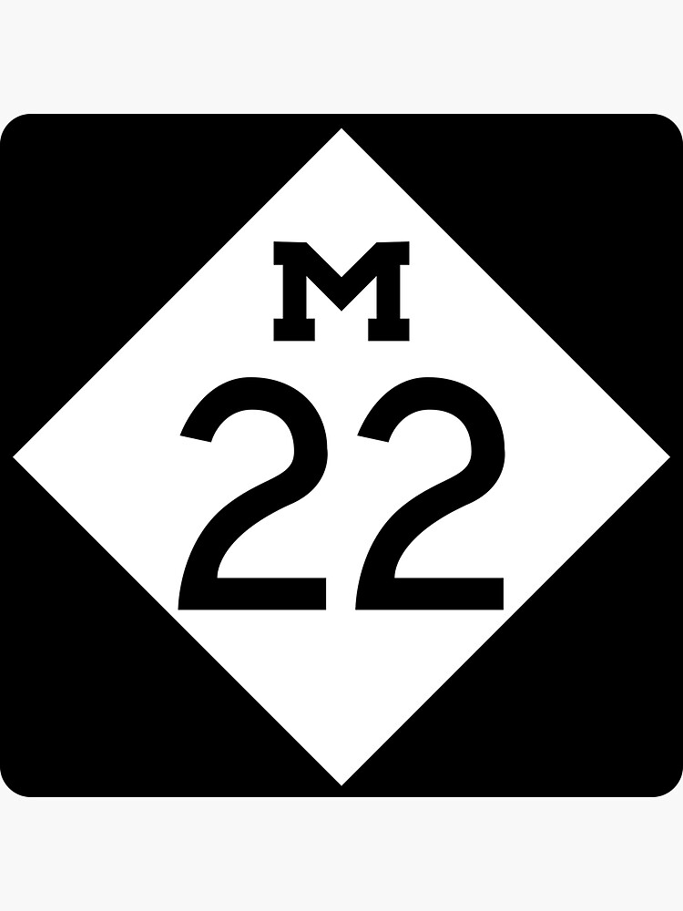 "M22 Michigan State Highway Sign" Sticker for Sale by dunakin | Redbubble
