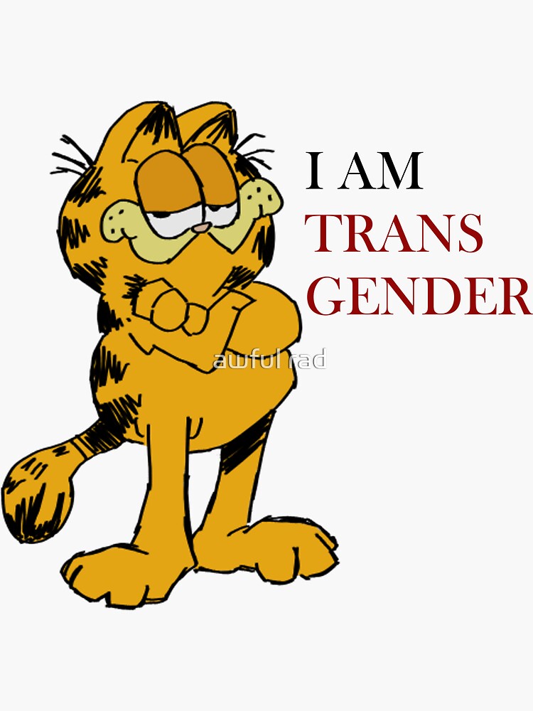 "garfield trans genre" Sticker for Sale by katrinperks | Redbubble