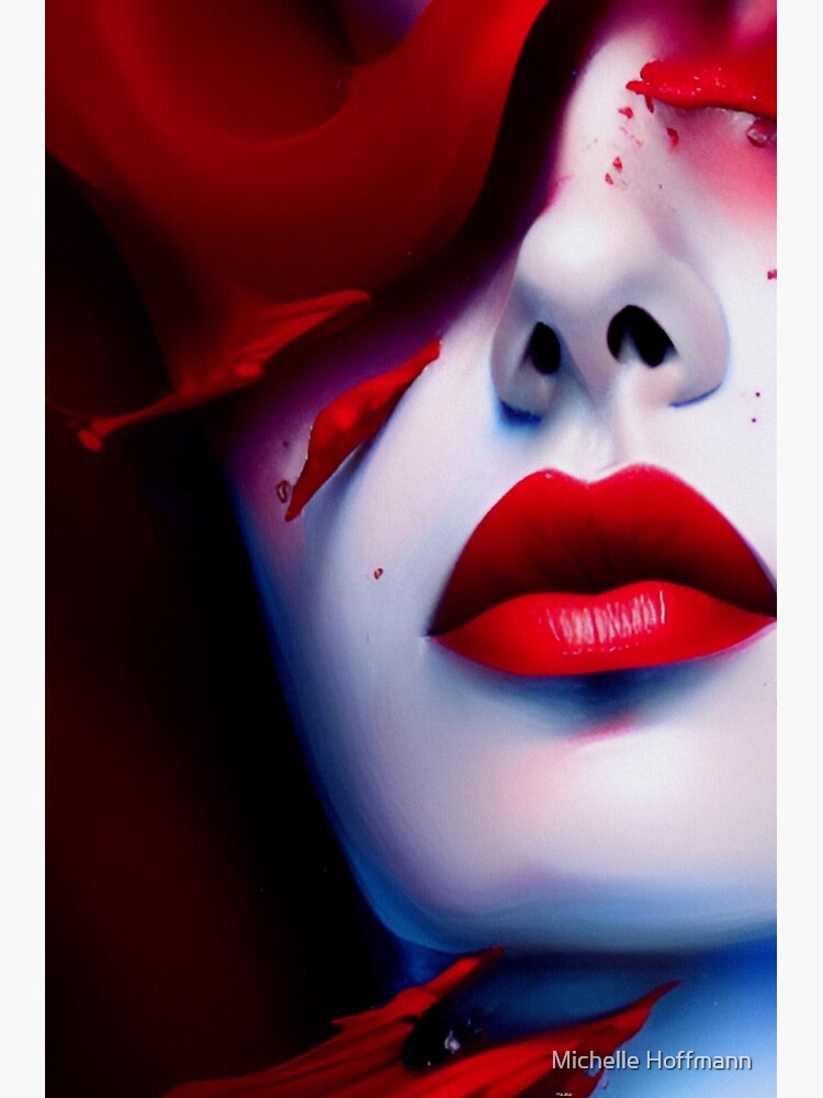 "Red Lips Digital Art" Sticker for Sale by magicdoll | Redbubble