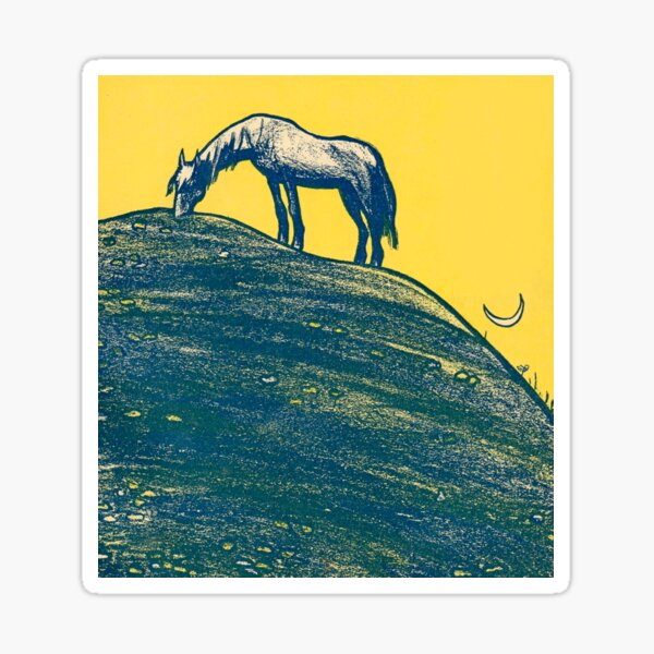 "Horse on Hill" Sticker for Sale by IliaLobell | Redbubble