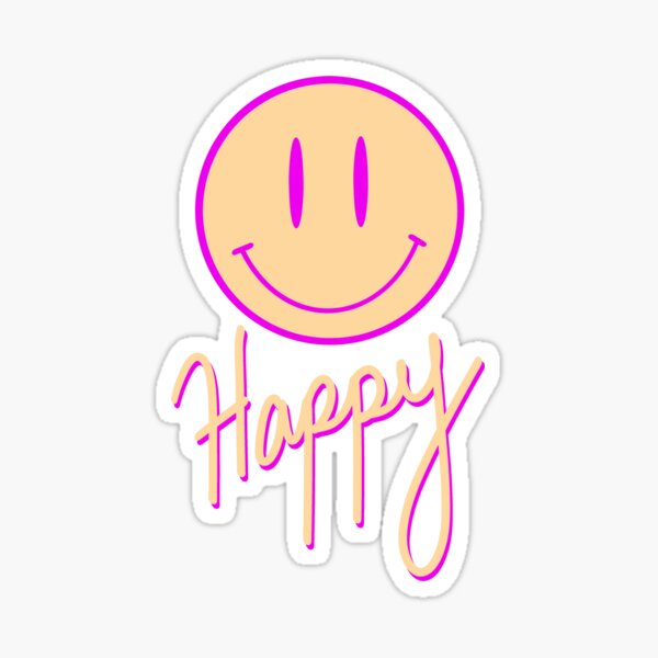 Yellow Preppy Smiley Face Sticker For Sale By Mamaflairdesign Redbubble