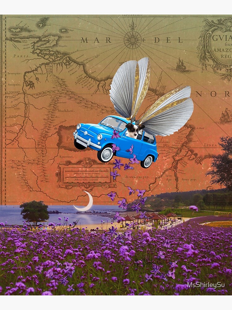 "Around The World Flying Car" Poster for Sale by MsShirleySu | Redbubble
