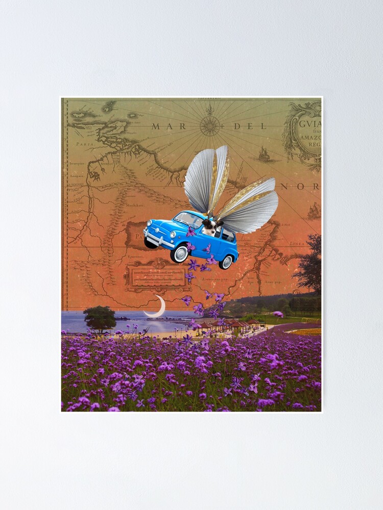 "Around The World Flying Car" Poster for Sale by MsShirleySu | Redbubble