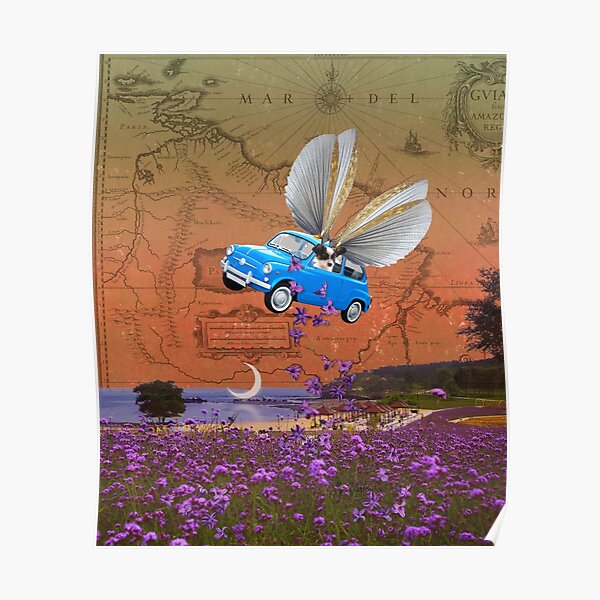 "Around The World Flying Car" Poster for Sale by MsShirleySu | Redbubble