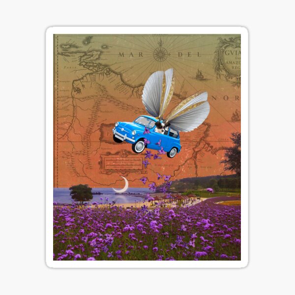"Around The World Flying Car" Sticker for Sale by MsShirleySu | Redbubble