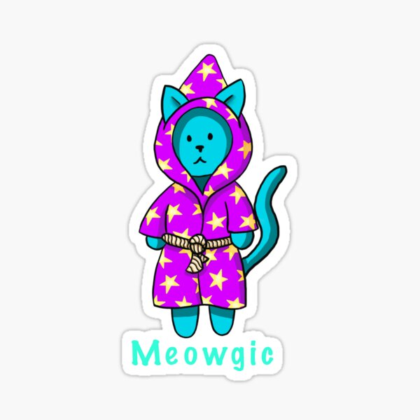 "Meowgic" Sticker for Sale by Rah-aesthetic | Redbubble