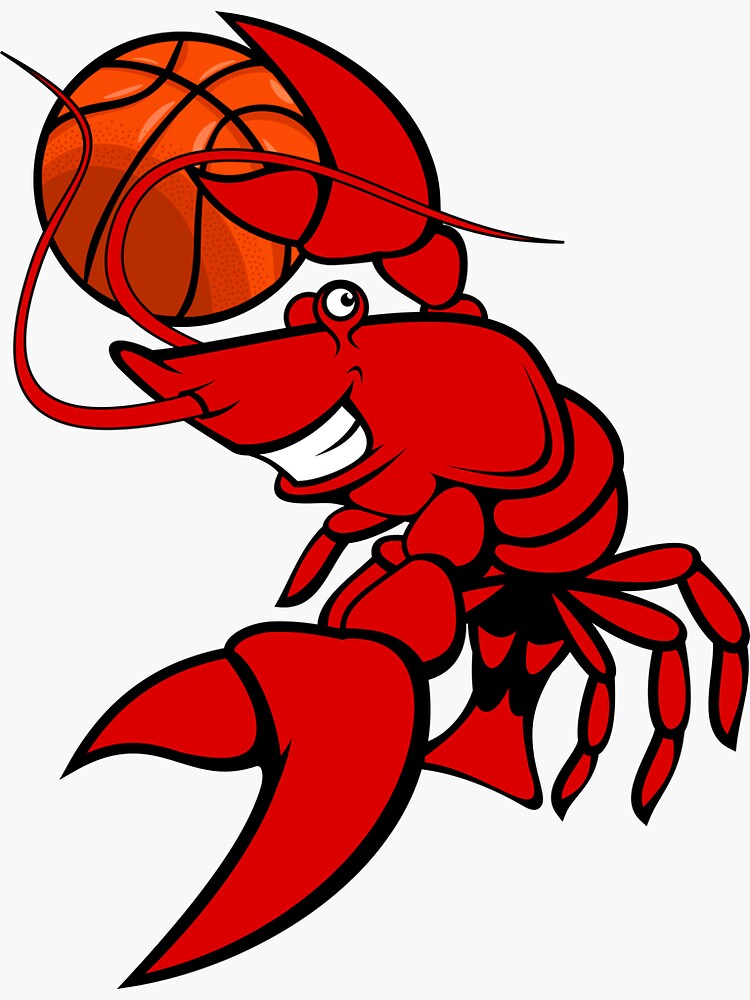"Crayfish Basketball Player" Sticker for Sale by LatterDaze | Redbubble