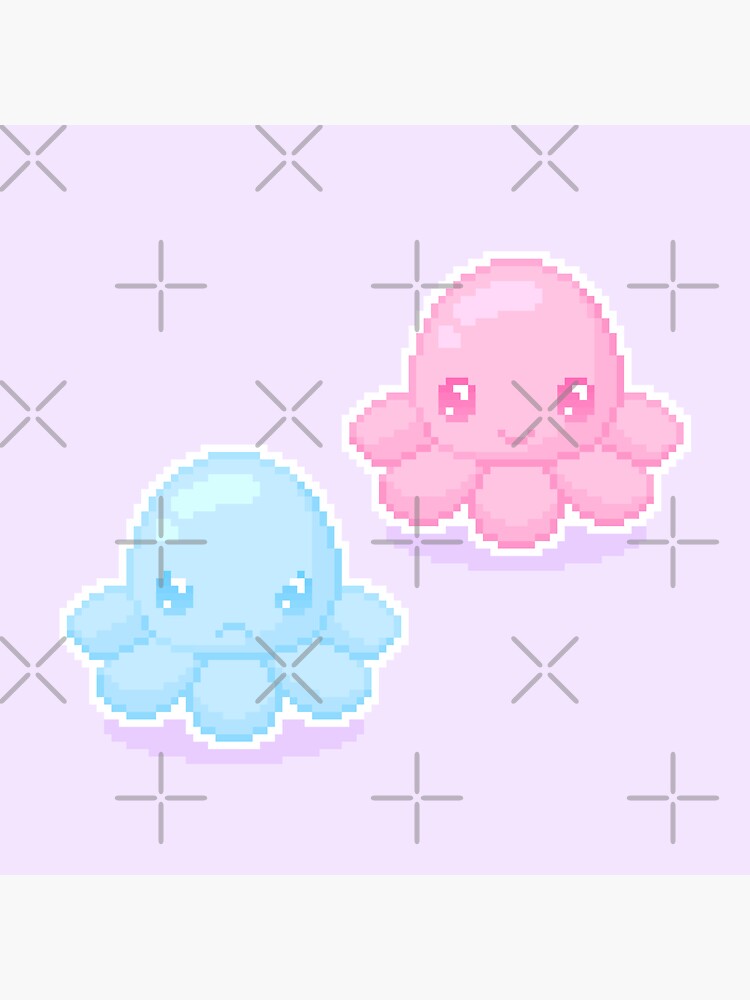 "Pixel Mood Octopus" Sticker for Sale by summarineu | Redbubble