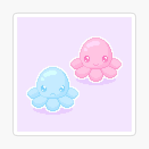 "Pixel Mood Octopus" Sticker for Sale by summarineu | Redbubble