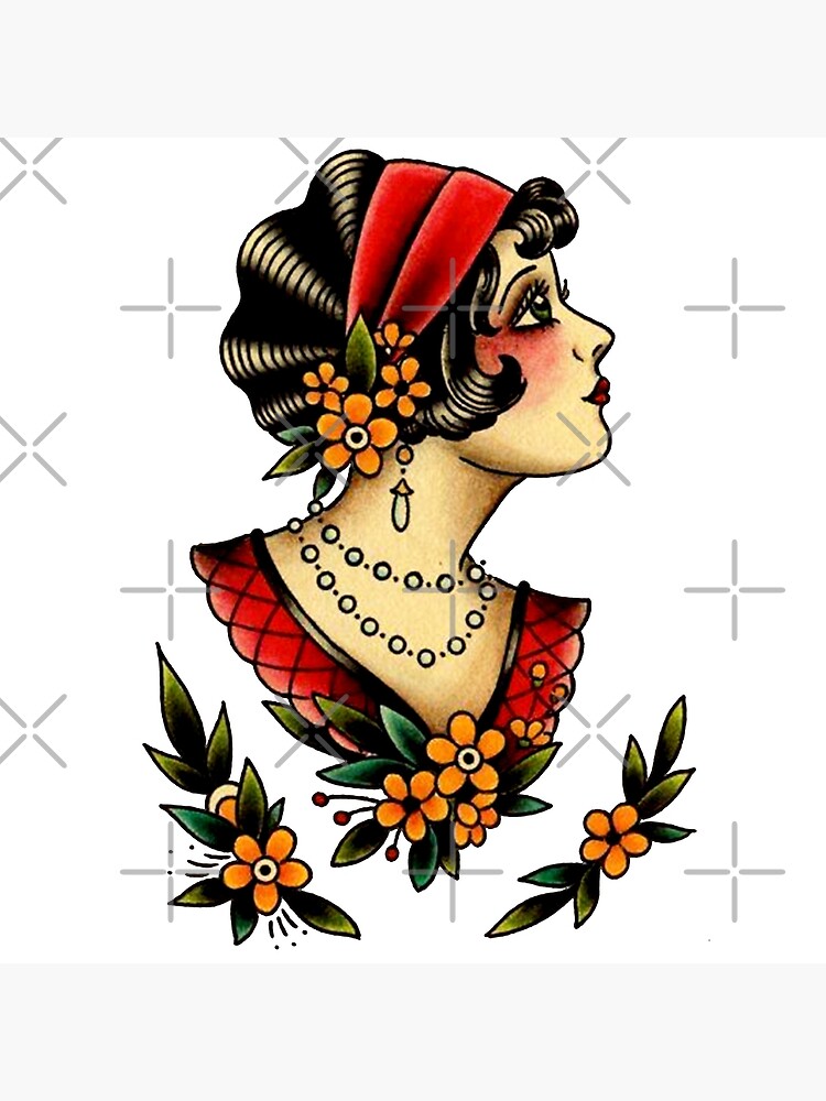 "Traditional Gypsy lady with Mandala Tattoo" Poster for Sale by ...
