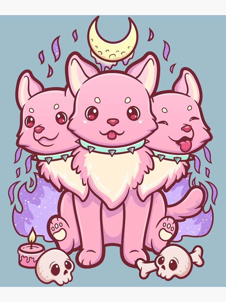 "Kawaii Pastel Goth Cute Creepy Occult Cerberus" Poster for Sale by ...