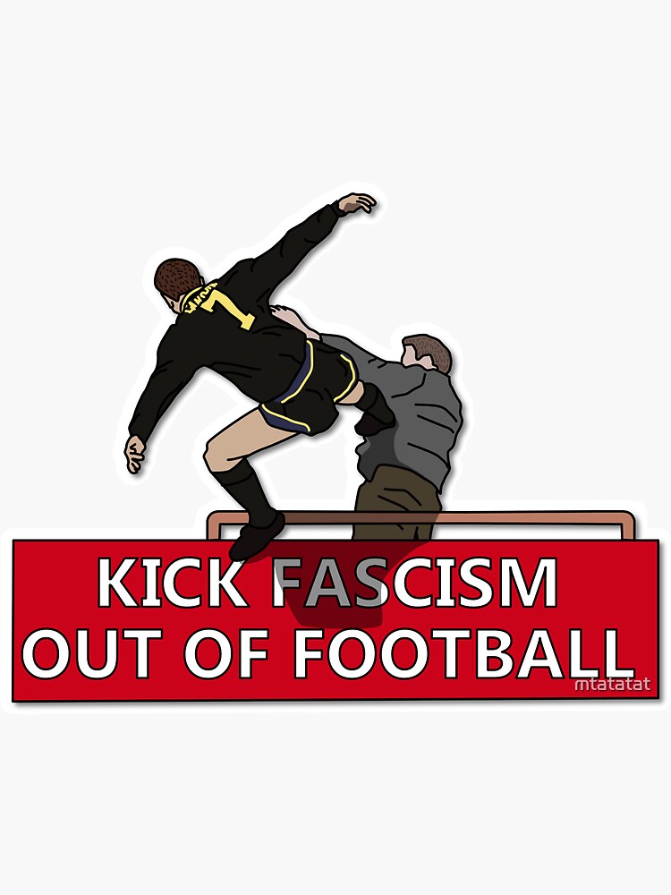 "Eric Cantona Kung-fu Kick" Sticker for Sale by mtatatat | Redbubble