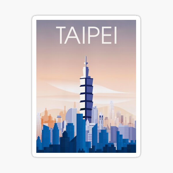 "Taipei Map Art World Travel Souvenir China Taiwan" Sticker for Sale by ...