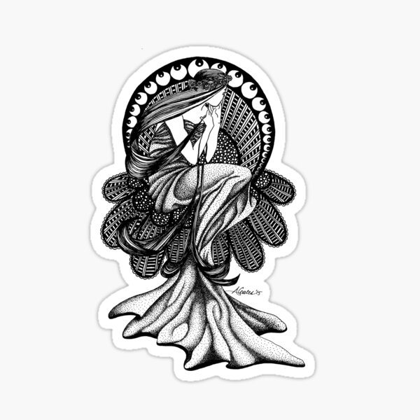"Contemplation Zentangle Doodle Art Design" Sticker for Sale by ...