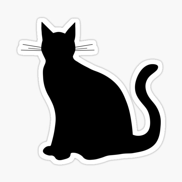 "Silhouette of a sitting cat." Sticker for Sale by Zoart-Studio | Redbubble